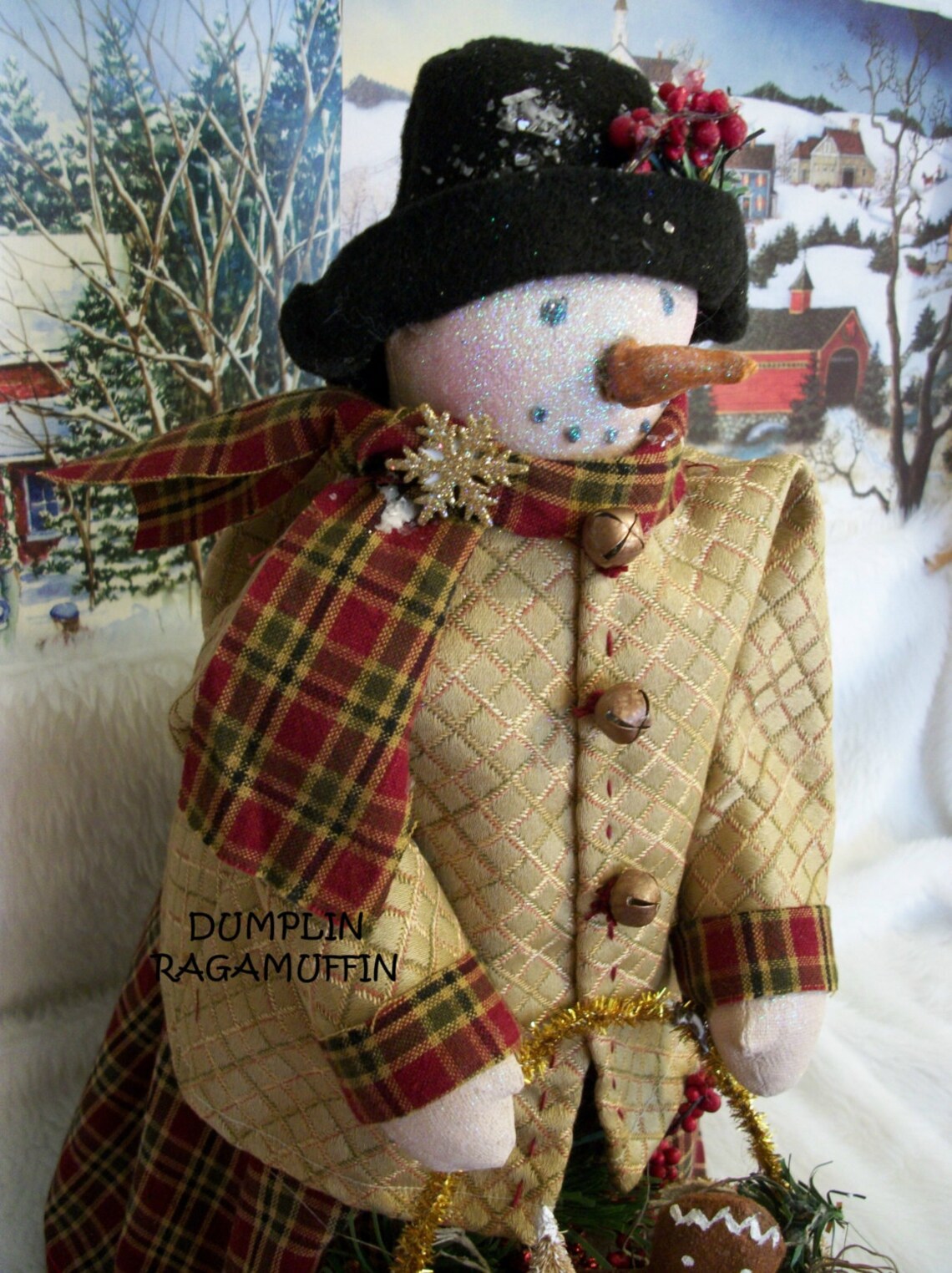 Pattern,primitive Doll, Snow Lady, Christmas Decor,original Design by ...