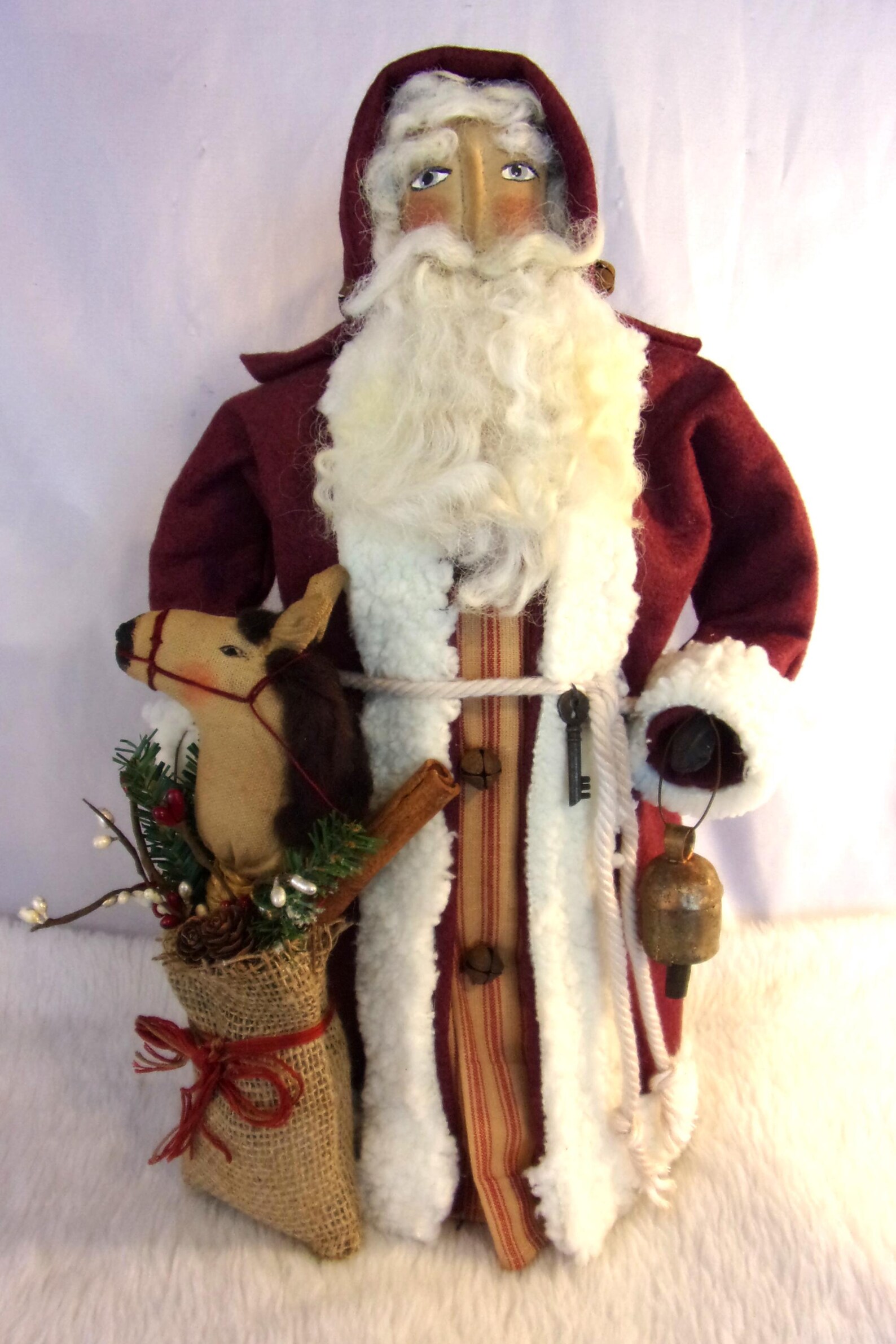 Santa Doll Sewing Pattern, 16" Farmhouse Primitive With Stick Pony#362 ...