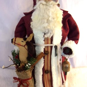 Santa Doll Sewing Pattern: 16" Farmhouse Primitive With Stick Pony ...