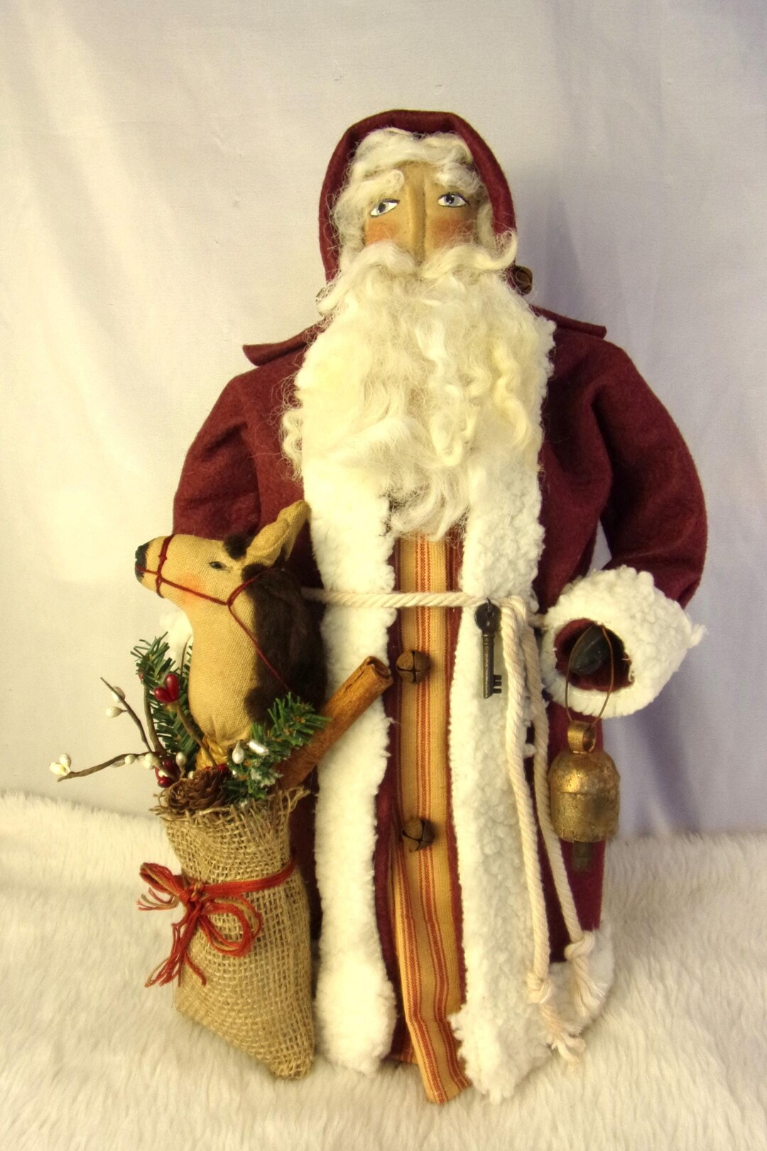 Santa Doll Sewing Pattern: 16" Farmhouse Primitive With Stick Pony ...