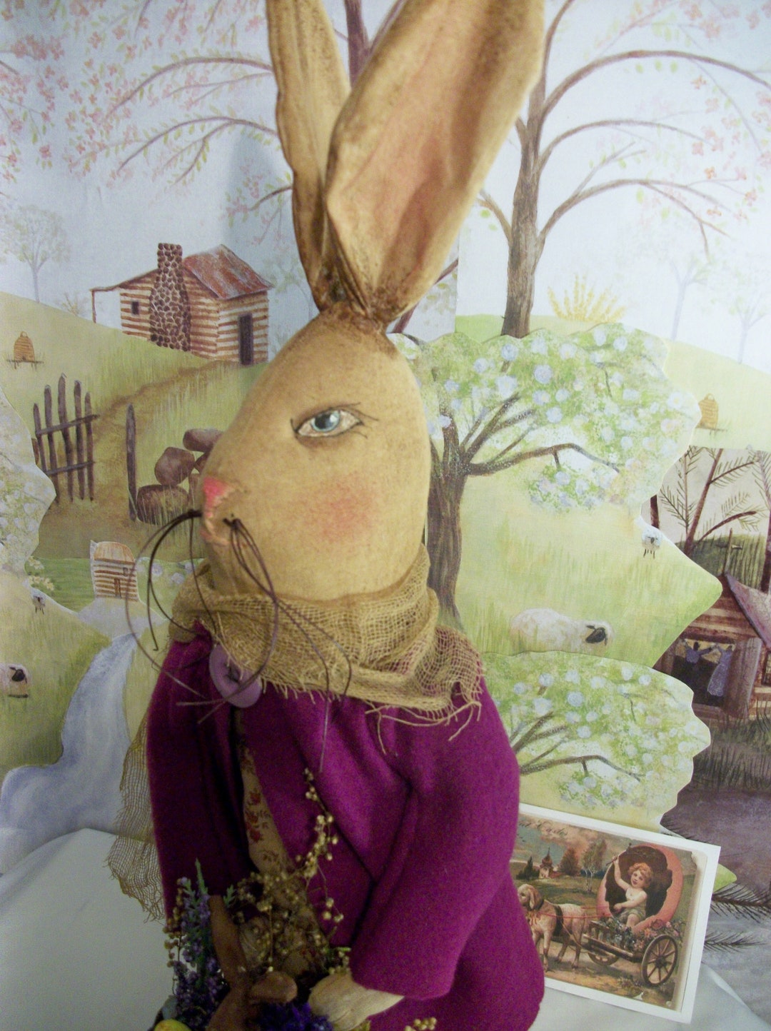 DIGITAL E-PATTERN, Sewing Instructions, Primitive Spring Bunnies, 13 In ...