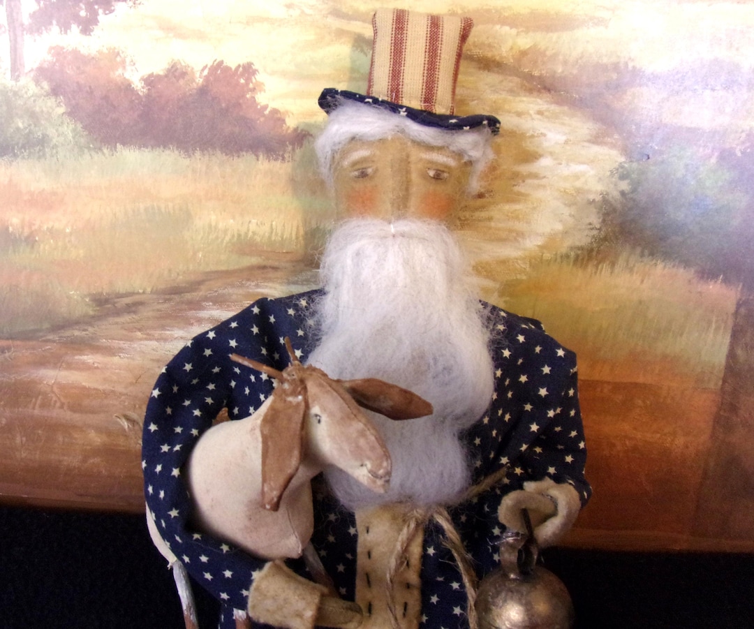 Uncle Sam and Goat Doll Sewing Pattern, Americana Folk Art (mailed ...