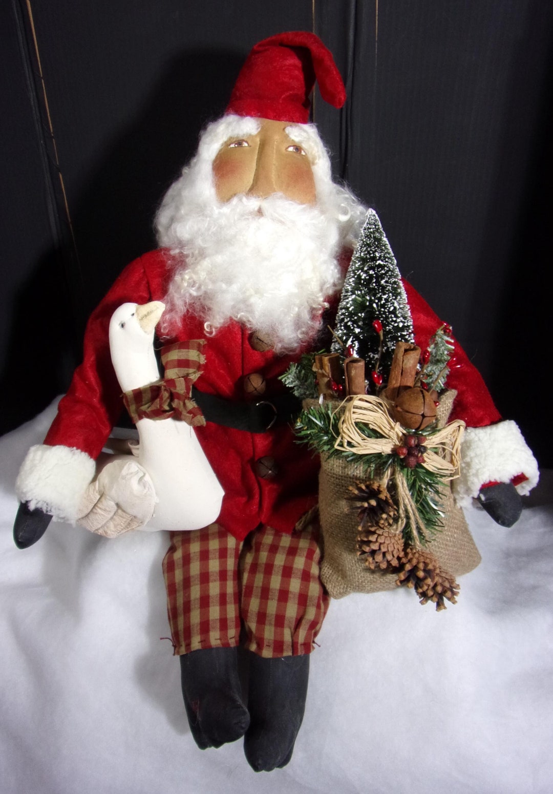Christmas Santa, 25 In., Original Handmade, Primitive Doll, Holiday ...