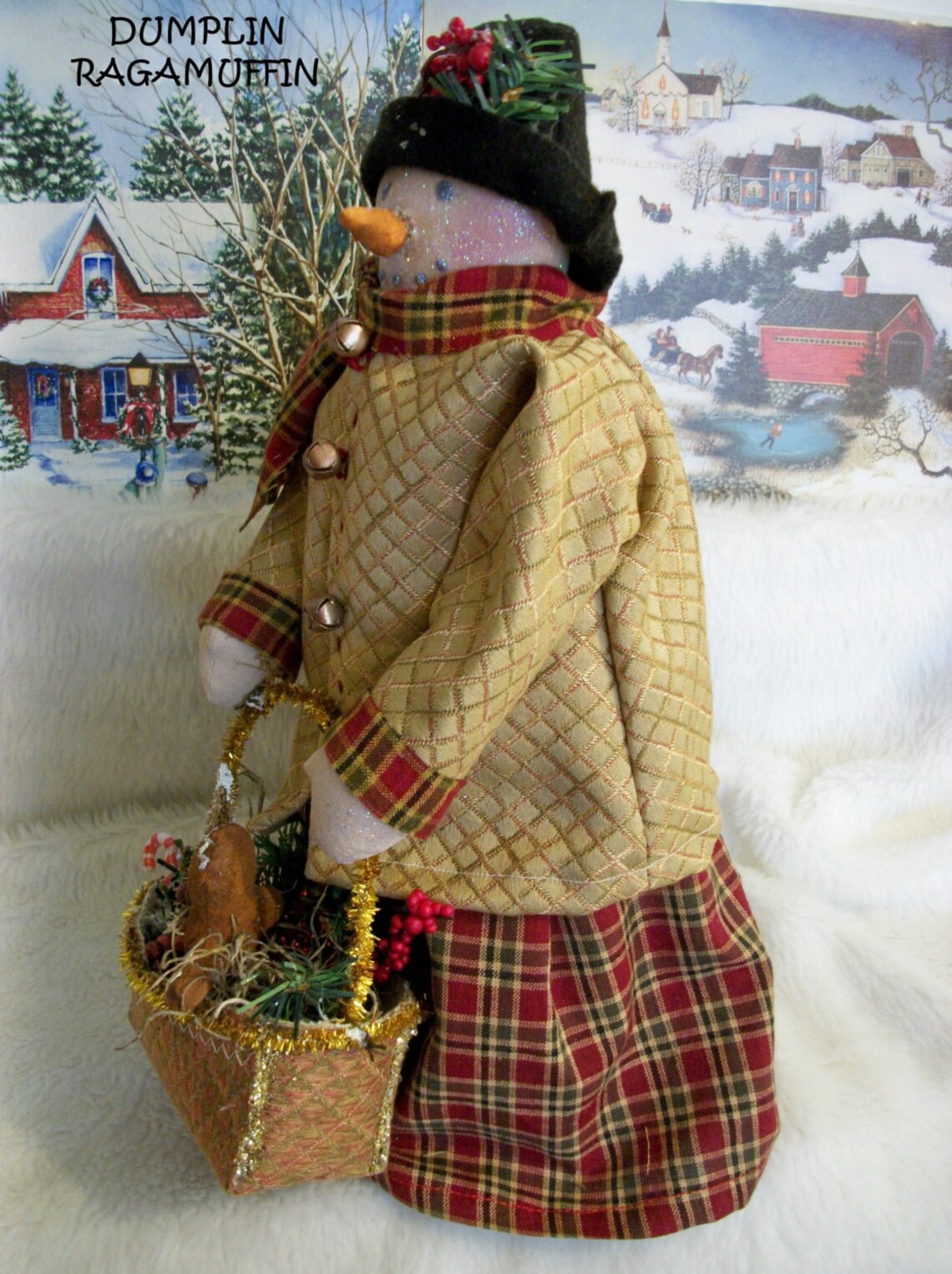 Pattern,primitive Doll, Snow Lady, Christmas Decor,original Design by ...