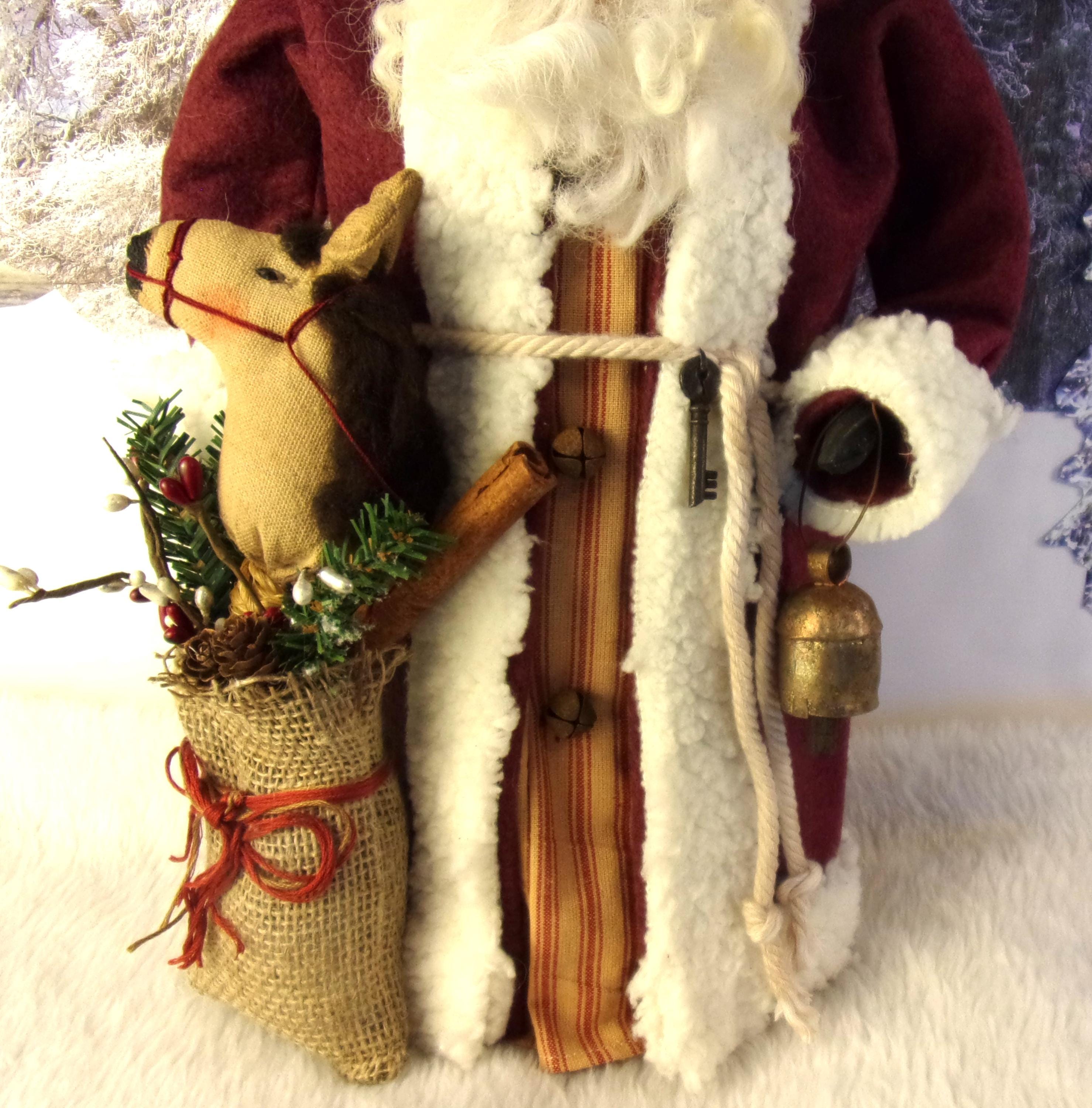 Santa Doll Sewing Pattern, 16" Farmhouse Primitive With Stick Pony#362 ...