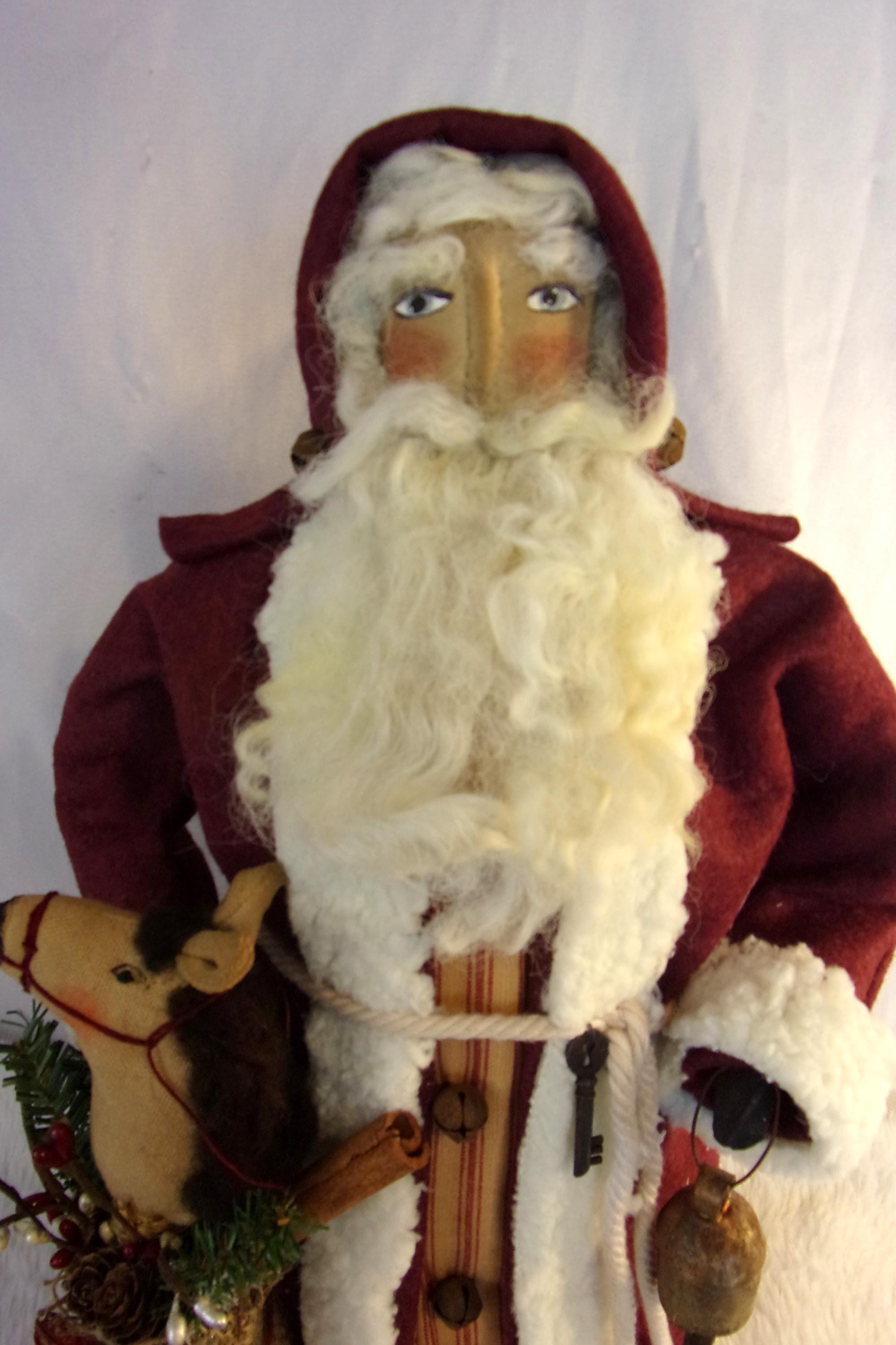 Santa Doll Sewing Pattern, 16" Farmhouse Primitive With Stick Pony#362 ...