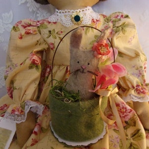 MAILED, PATTERN, SEWING, Primitive Art Doll, Fabric Doll and Basket ...