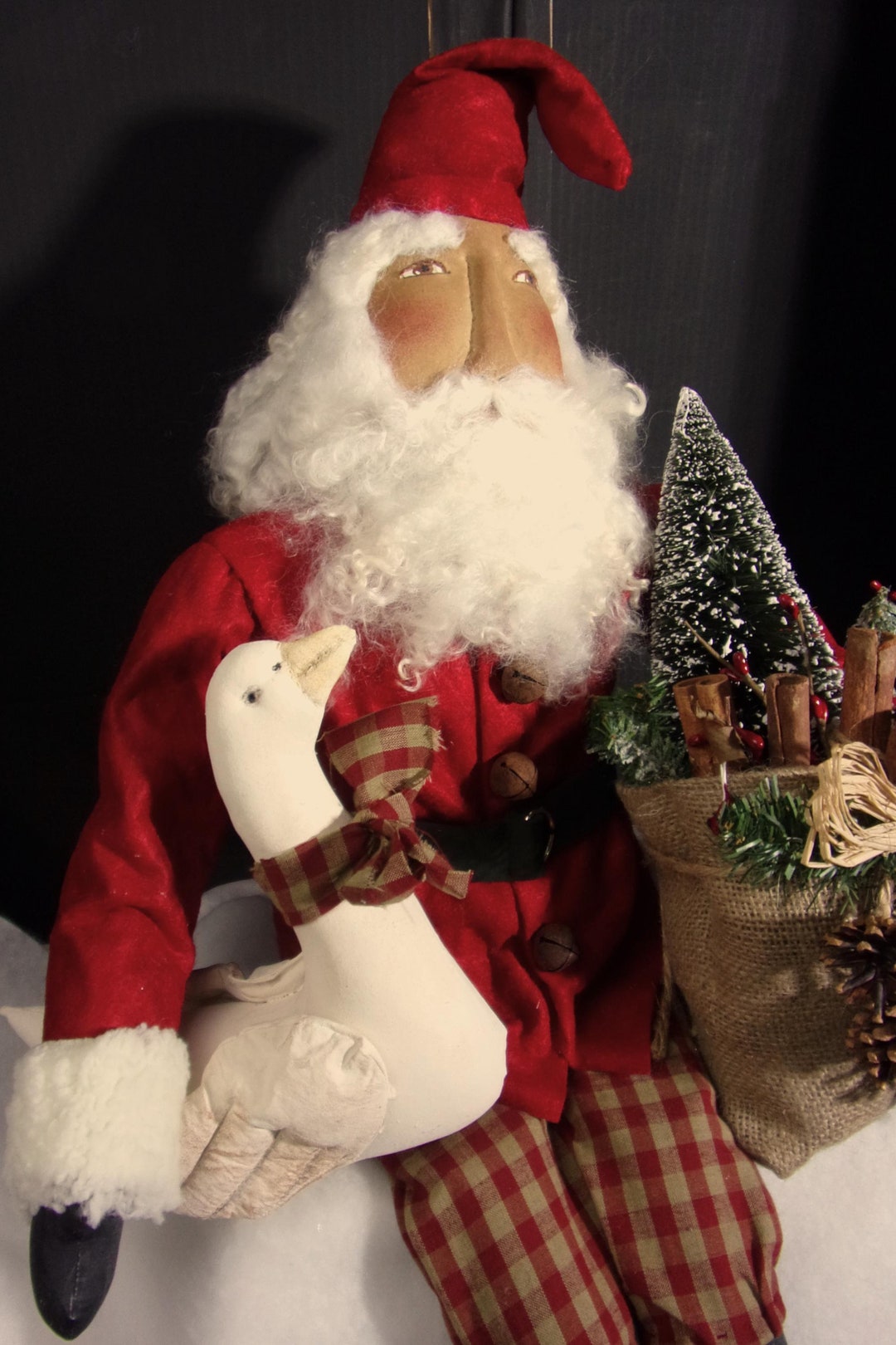 Christmas Santa, 25 In., Original Handmade, Primitive Doll, Holiday ...