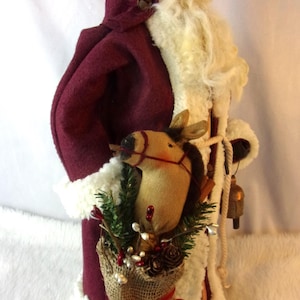 Santa Doll Sewing Pattern: 16" Farmhouse Primitive With Stick Pony ...