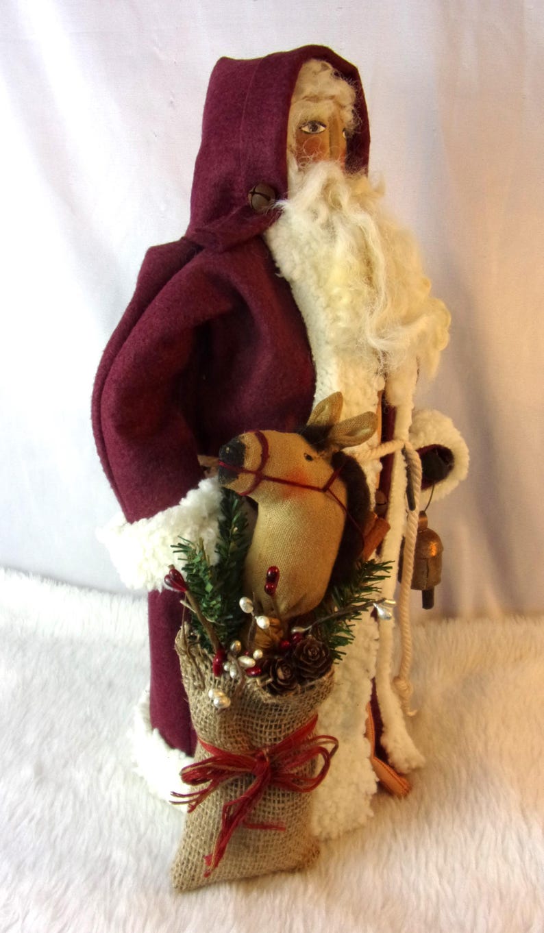 Santa Doll Sewing Pattern, 16" Farmhouse Primitive With Stick Pony#362 ...