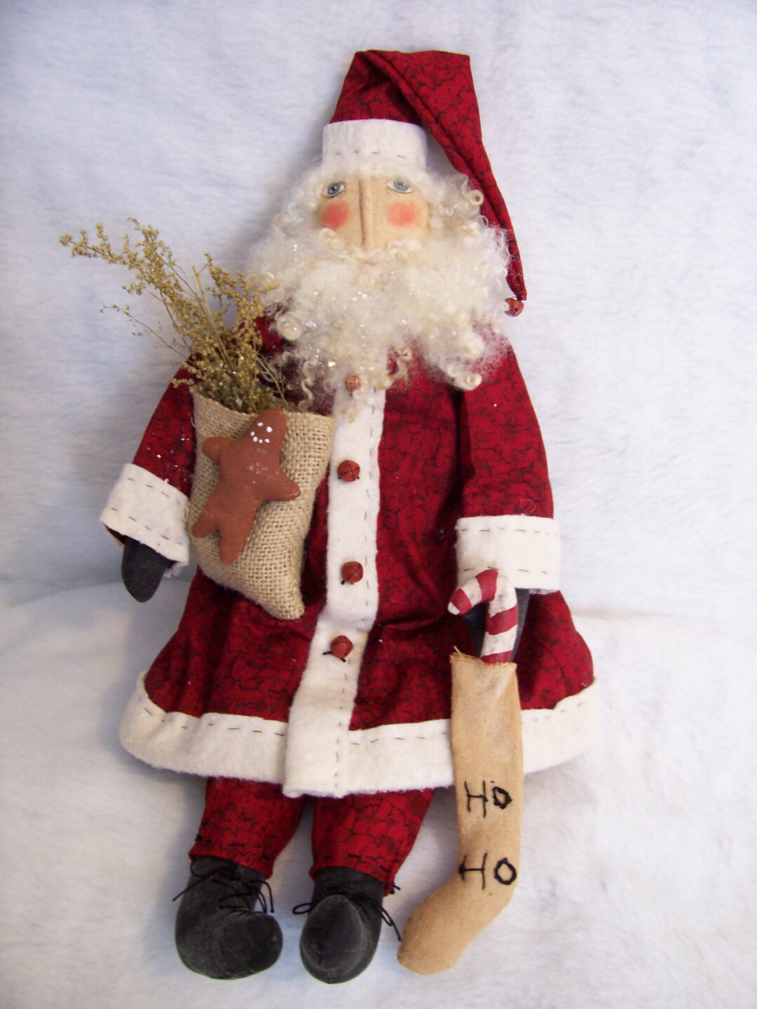 MAILED PATTERN, Primitive Doll, Christmas, Santa, Sewing,holiday Decor ...
