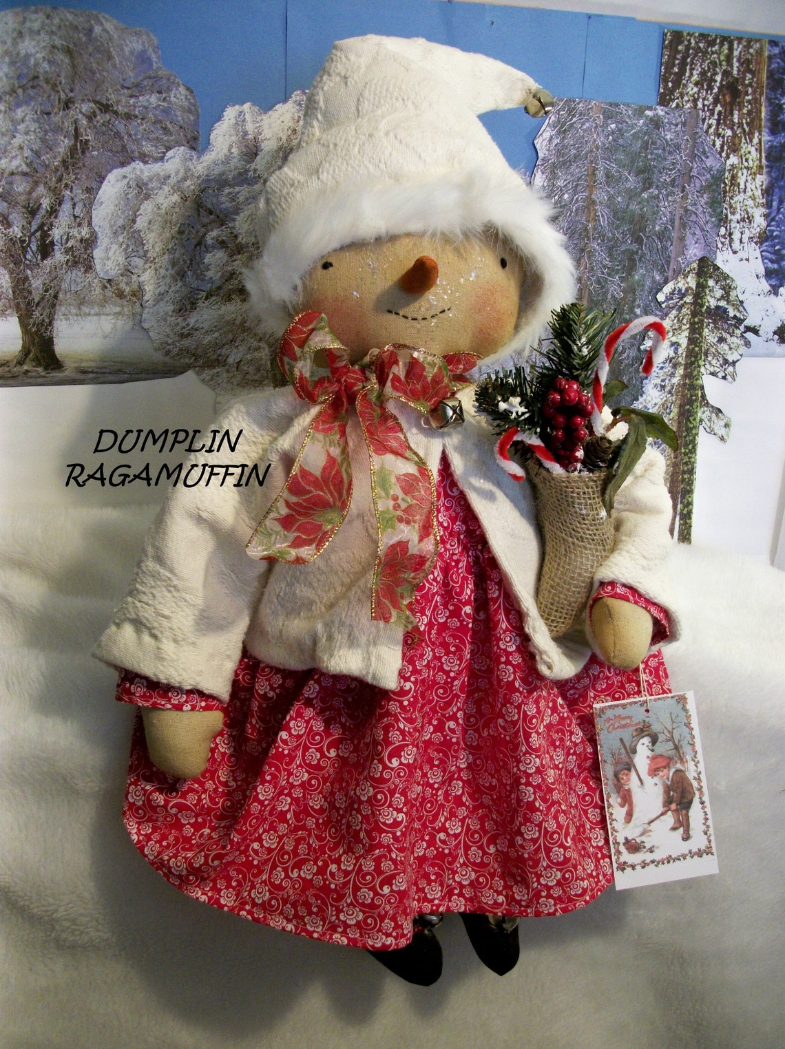 MAILED Pattern Primitive Doll Snowman or Snow Girl Sewing - Etsy