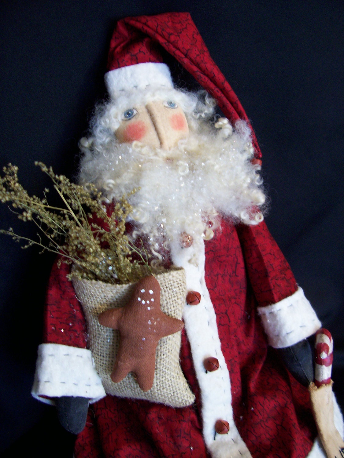 MAILED PATTERN, Primitive Doll, Christmas, Santa, Sewing,holiday Decor ...