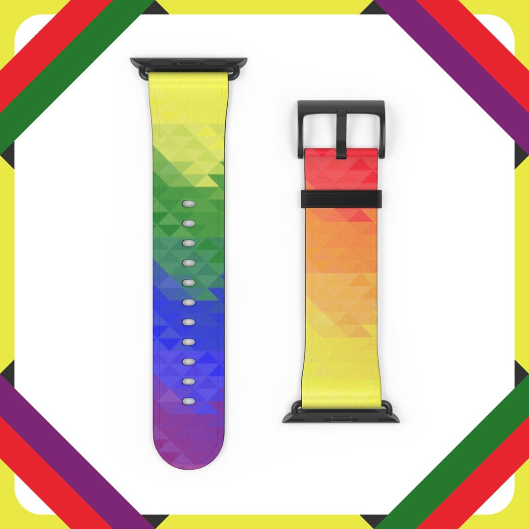 Subtle LGBT Pride Flag Apple Smart Watch Band in Prismatic Design ...