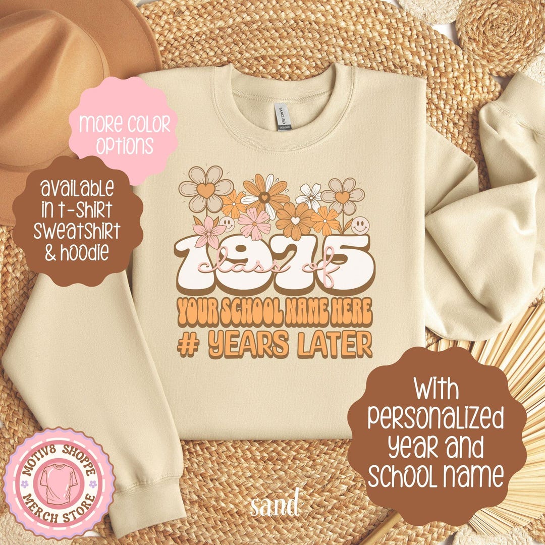 Custom Class of 1975 Reunion Shirt, Personalized 1975 Reunion T-shirt ...