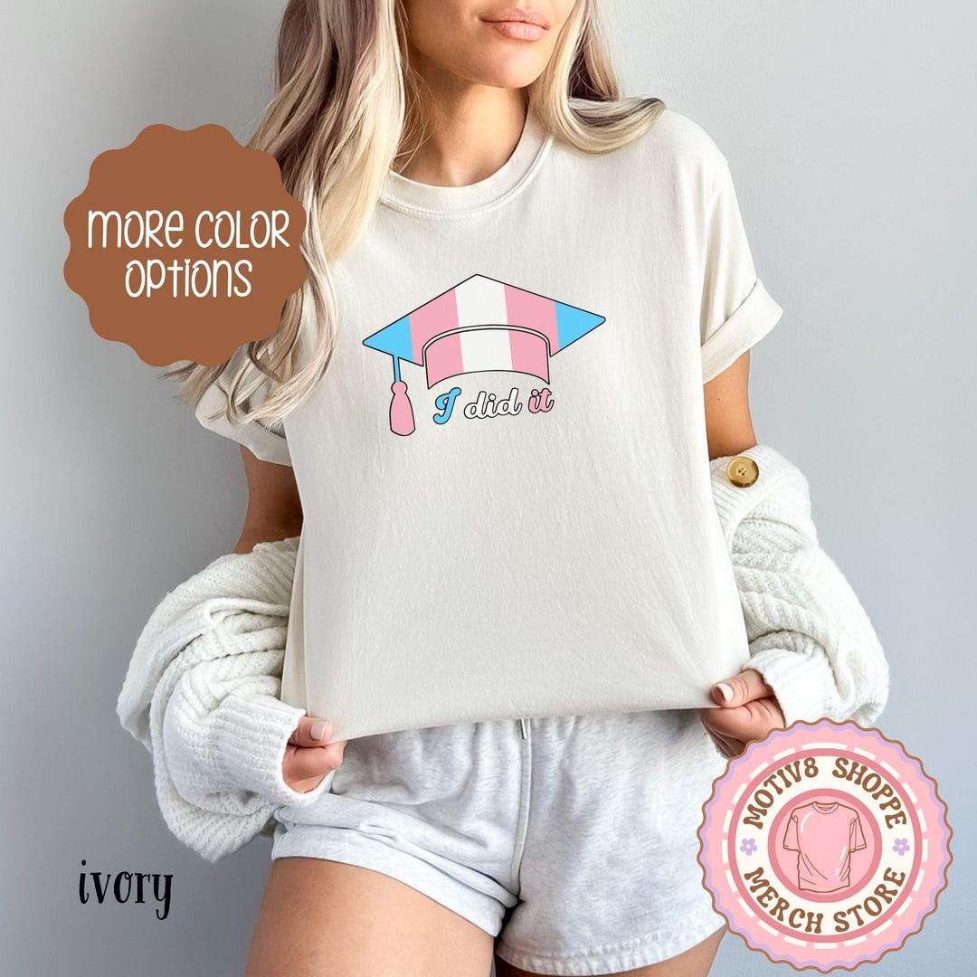 Trans Graduation 2025 Comfort Colors Shirt, Trans Pride Flag Graduation ...