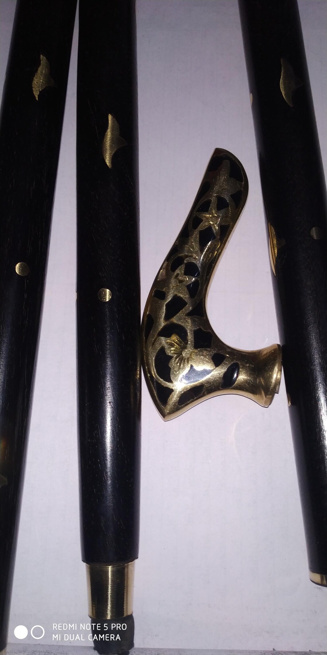 Wooden Walking Stick With Brass Handle | Handmade Walking Stick ...