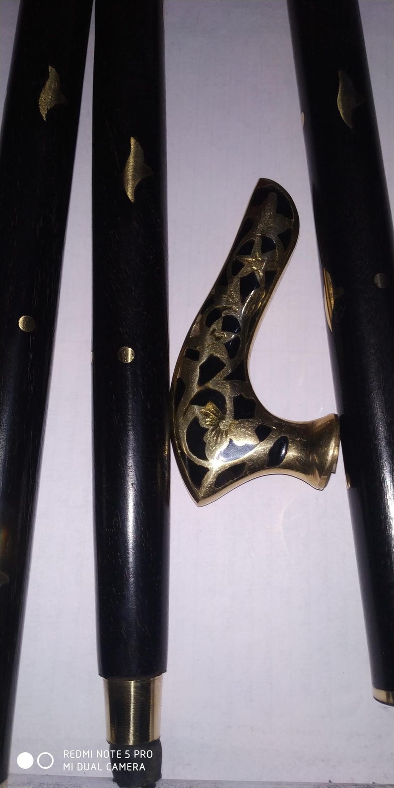 Wooden Walking Stick With Brass Handle | Handmade Walking Stick ...