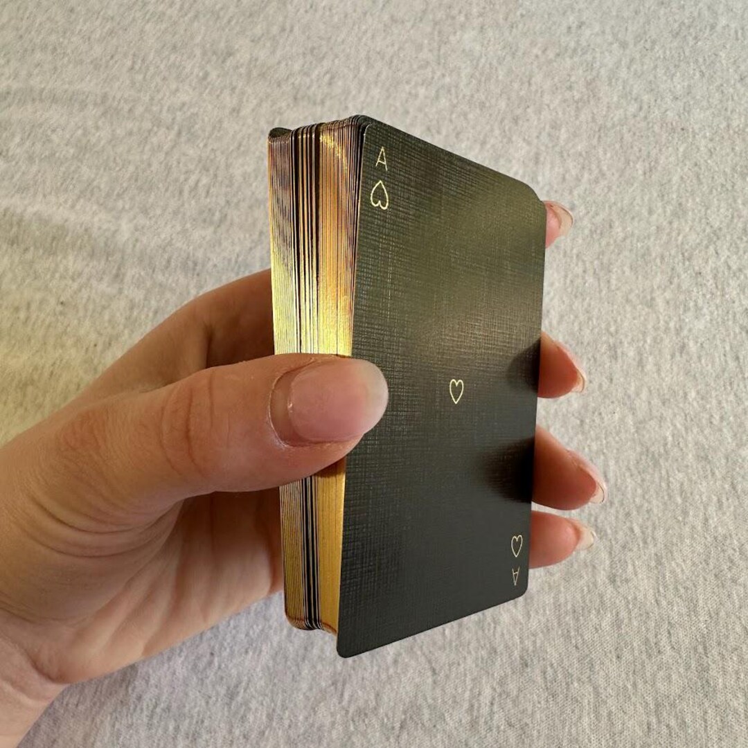 Playing Cards - Matte Black - Gold Lettering - Gold Gilding ...