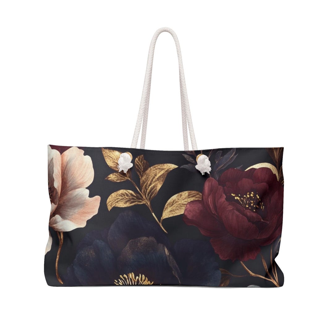 Velvet Bloom Weekender Bag: Floral Travel Duffel - Etsy