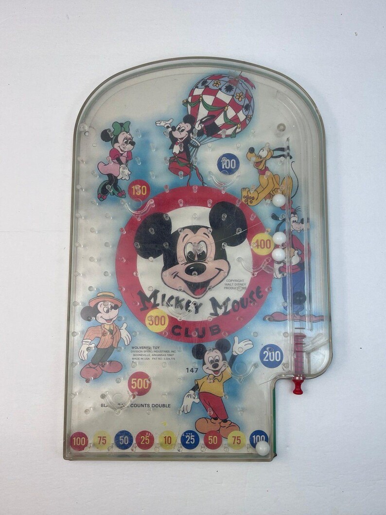 Vintage Wolverine Toy 1960s Mickey Mouse Club Marble Pinball Game - Etsy