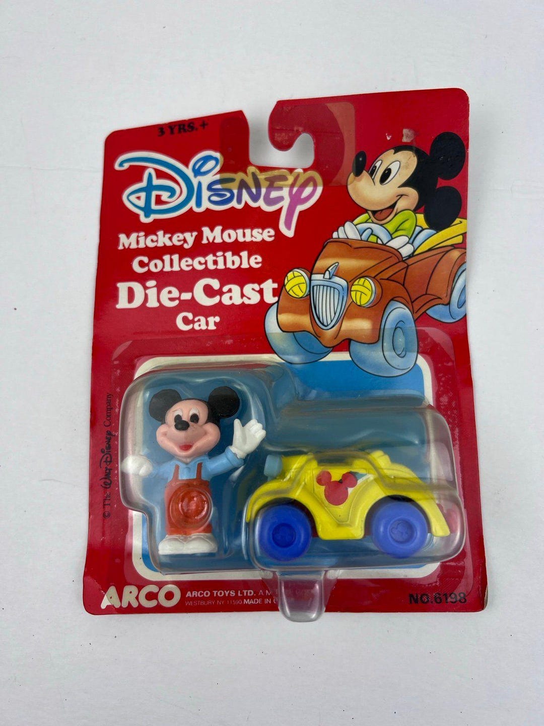 Vintage 1985 Walt Disney Mickey Mouse Yellow Car Die-cast Arco Toys - Etsy