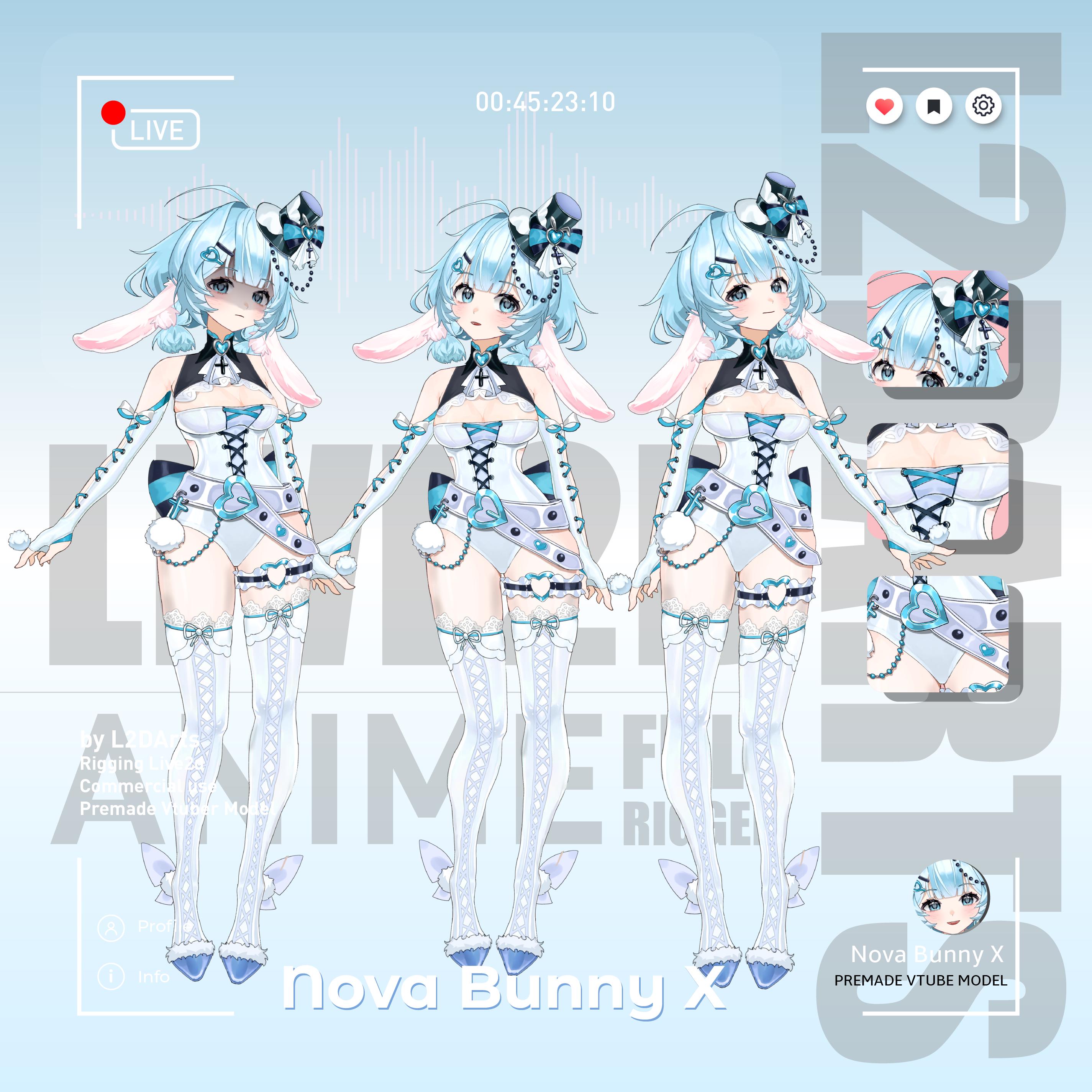 Nova Bunny X | Premade Live2d Model | VTS - Etsy
