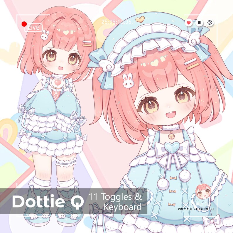 Dottie Q | Premade Live2d Model | VTS - Etsy