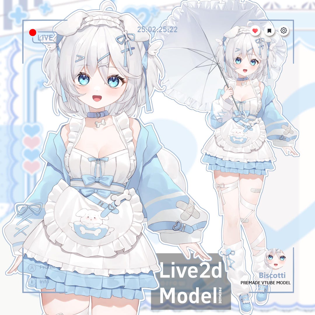 Biscotti | Premade Live2d Model | 25+ Toggles | VTS - Etsy