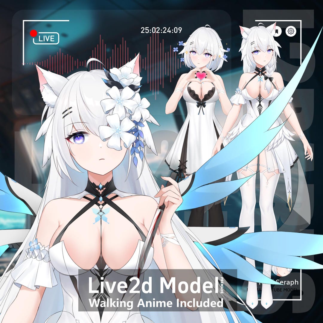 Noel Seraph | Premade Live2d Model | VTS - Etsy