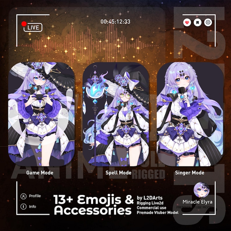 Miracle Elyra| Premade Live2d Model | VTS - Etsy
