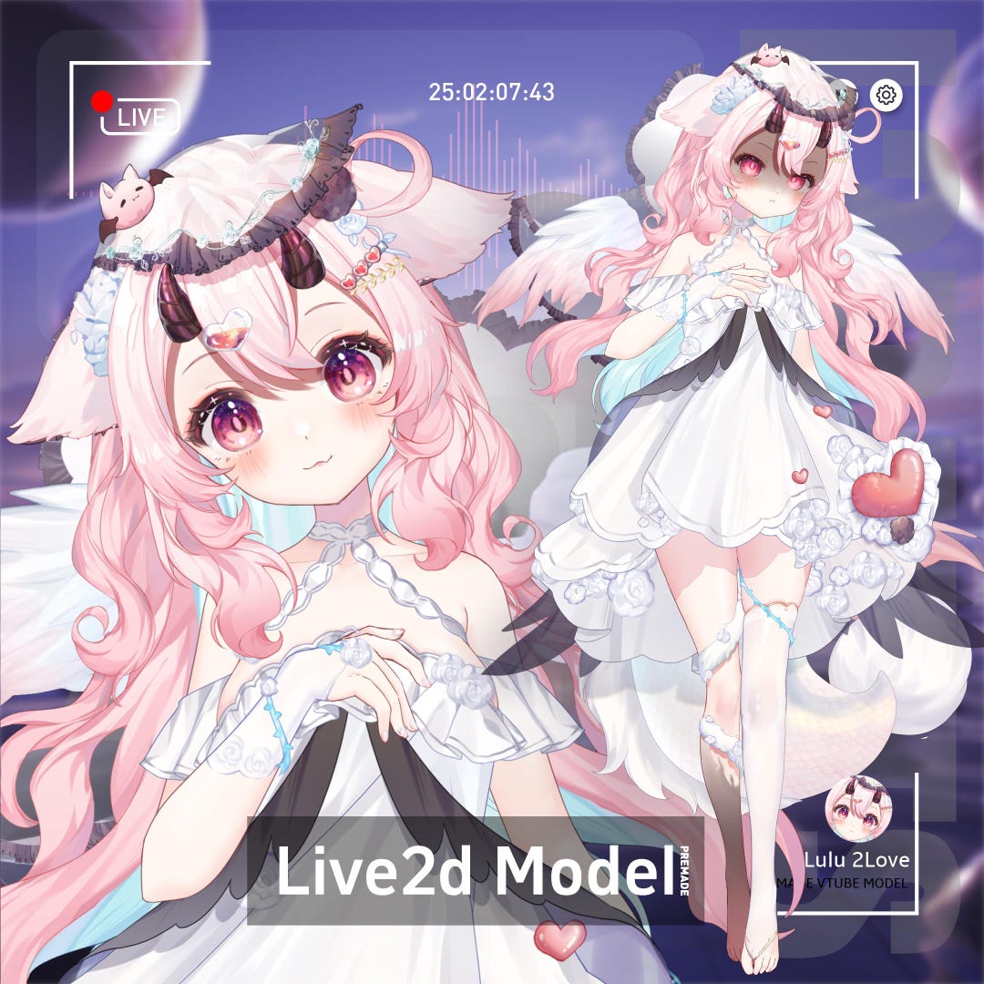Lulu 2love | Premade Live2d Model | VTS - Etsy