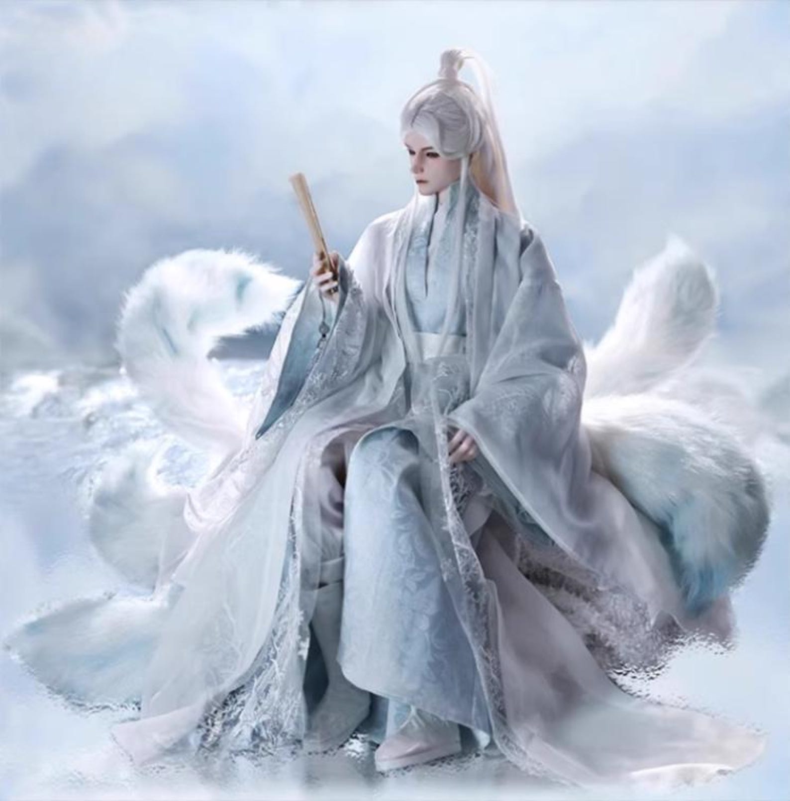 Complete Outfit 1/3 Scale BJD Doll Baihu Ancient-style Nine-tailed Fox ...