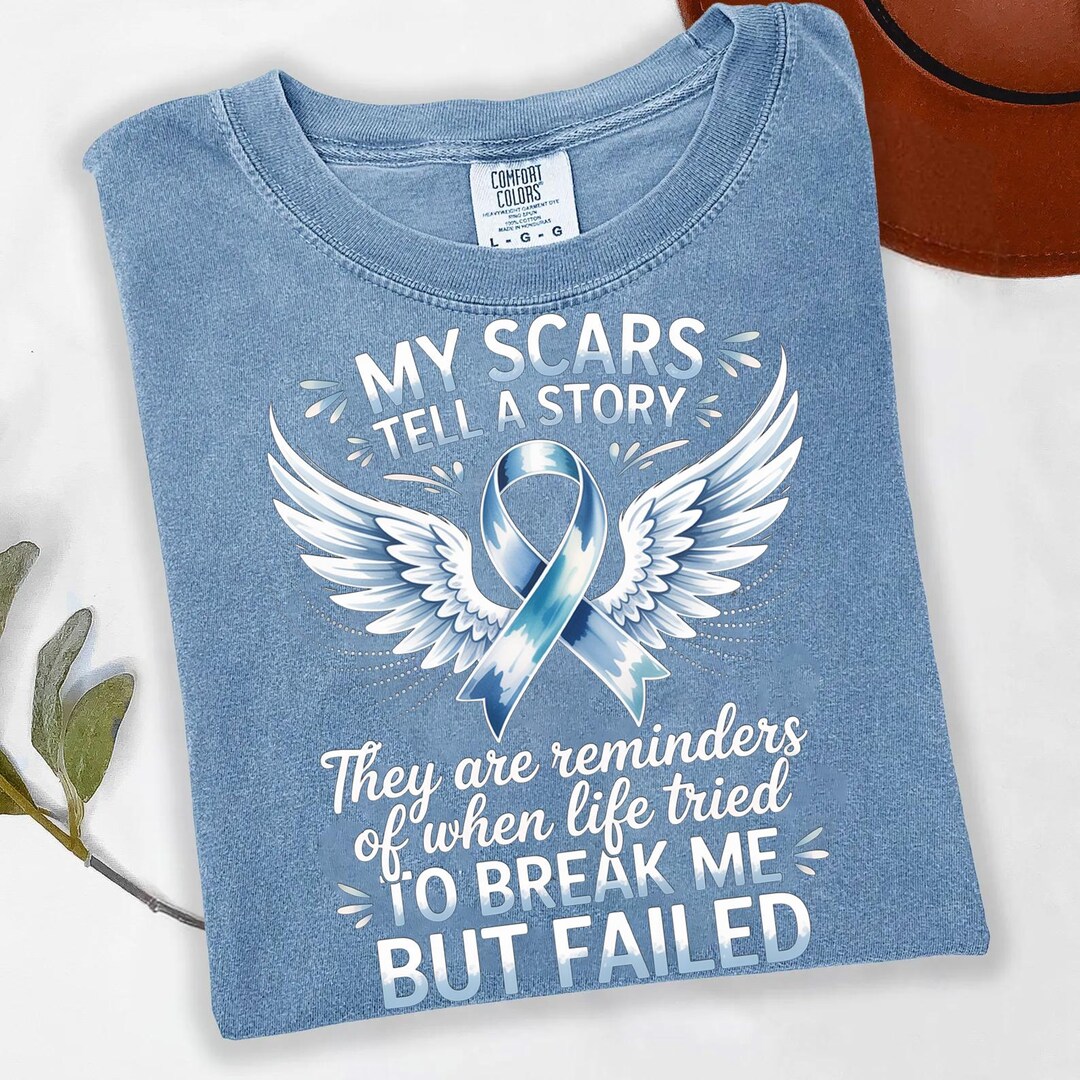Colon Cancer Survivor T-shirt: Scars Tell a Story, Inspirational Tee - Etsy