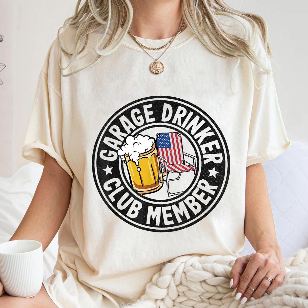 Garage Drinker Club Member T-shirt - Funny Beer Lover Graphic Tee ...