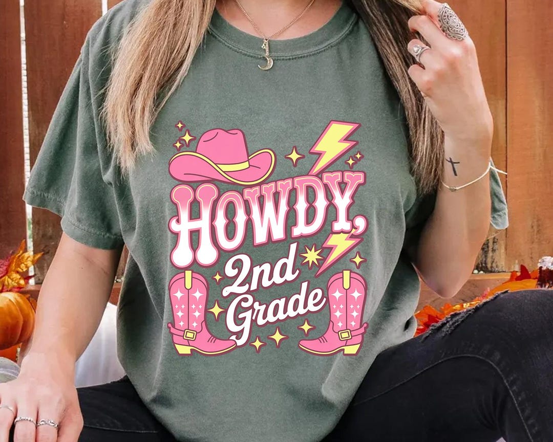 Howdy 2nd Grade Teacher Shirt, Pink Western Cowgirl Tee - Etsy