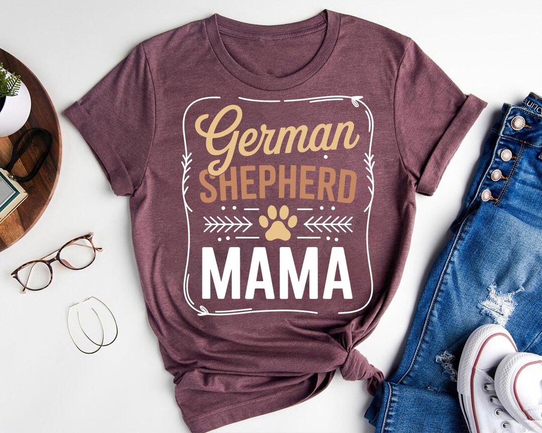 German Shepherd Mama Shirt: Paw Print Dog Mom Graphic Tee - Etsy