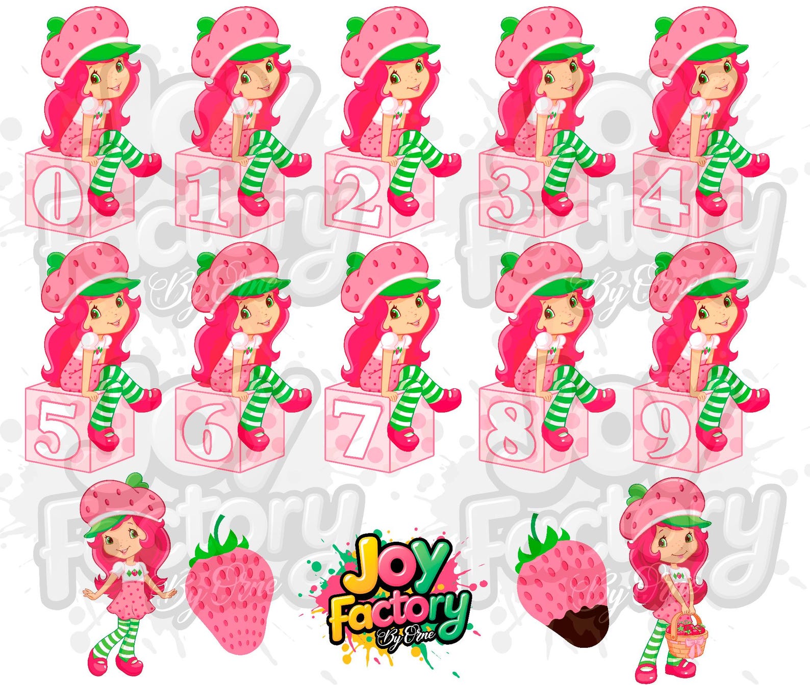 3D Strawberry Alphabet and Numbers PNG, File Strawberry Shortcake ...