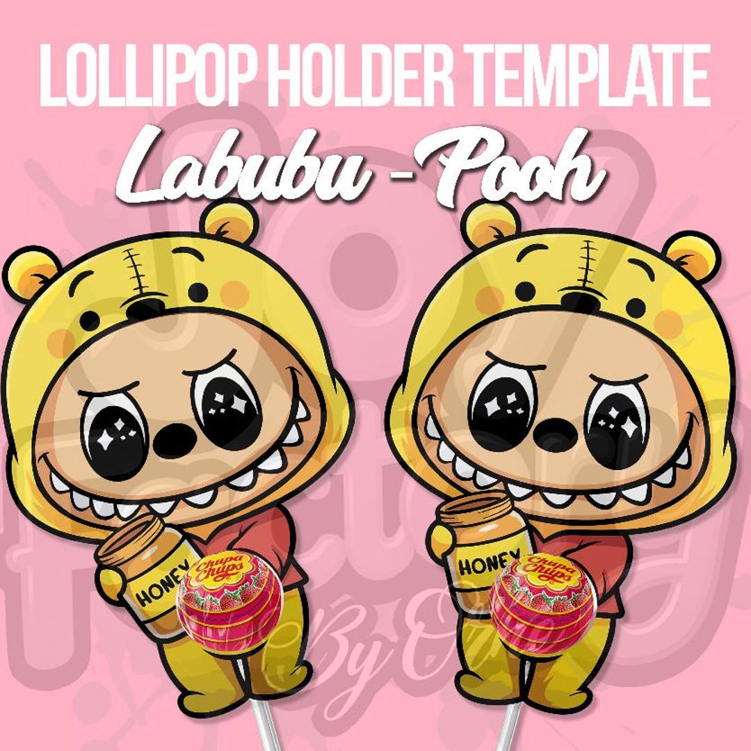 Labubu in Disguise Lollipop Holder, Labubu Honey Bear Birthday, Labubu ...