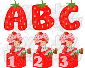 3D Strawberry Alphabet and Numbers PNG, File Strawberry Shortcake ...