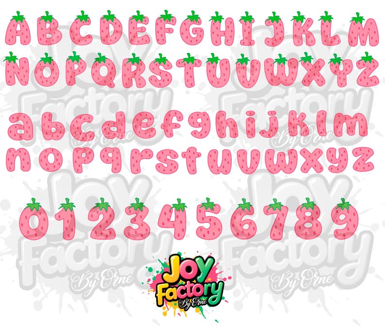 3D Strawberry Alphabet and Numbers PNG, File Strawberry Shortcake ...