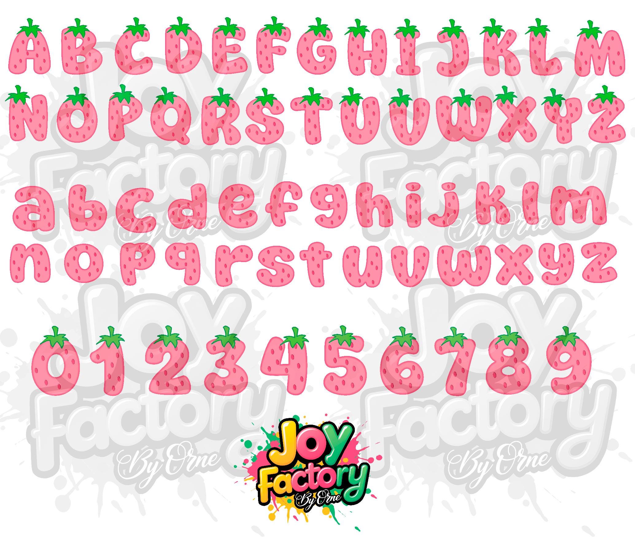 3D Strawberry Alphabet and Numbers PNG, File Strawberry Shortcake ...