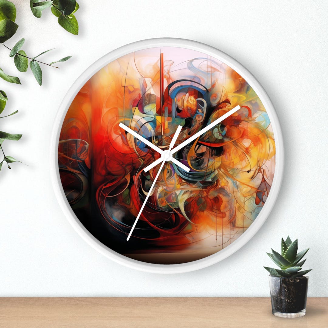 Abstract Modern Art Wall Clock, Colorful Kandinsky Style, Artsy Unique ...