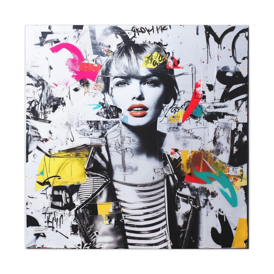 Canvas Wall Art, Swifty Fan Collectible, Colorful Rock 'n Roll Home ...