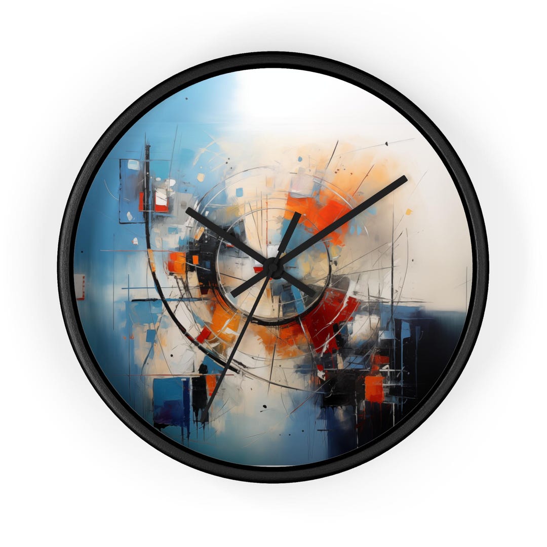 Abstract Modern Art Wall Clock, Kandinsky Style, Creative Colorful ...
