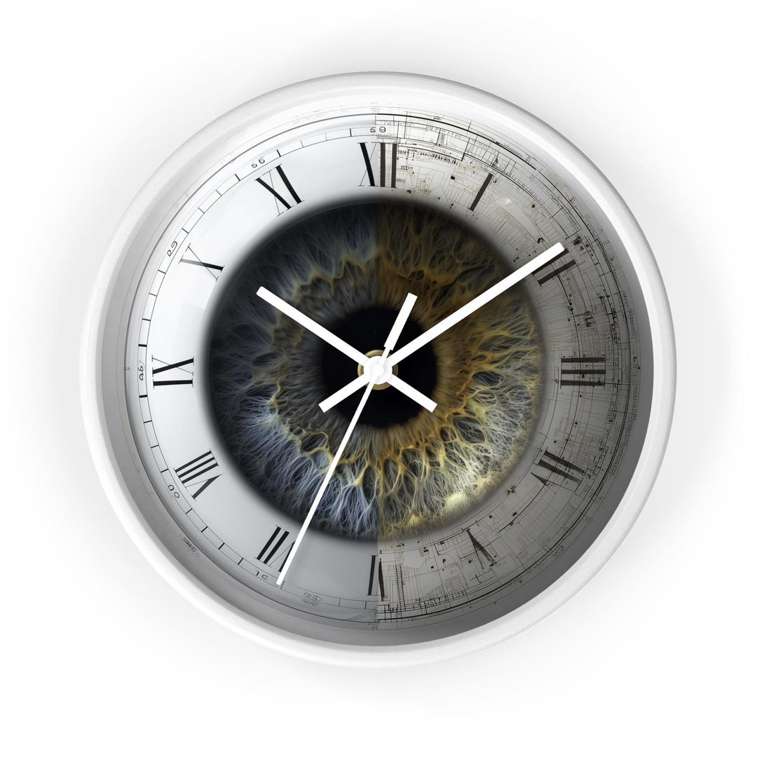 Minimalist Wall Clock | Modern Home Decor, Silent Quartz, Surreal Iris ...