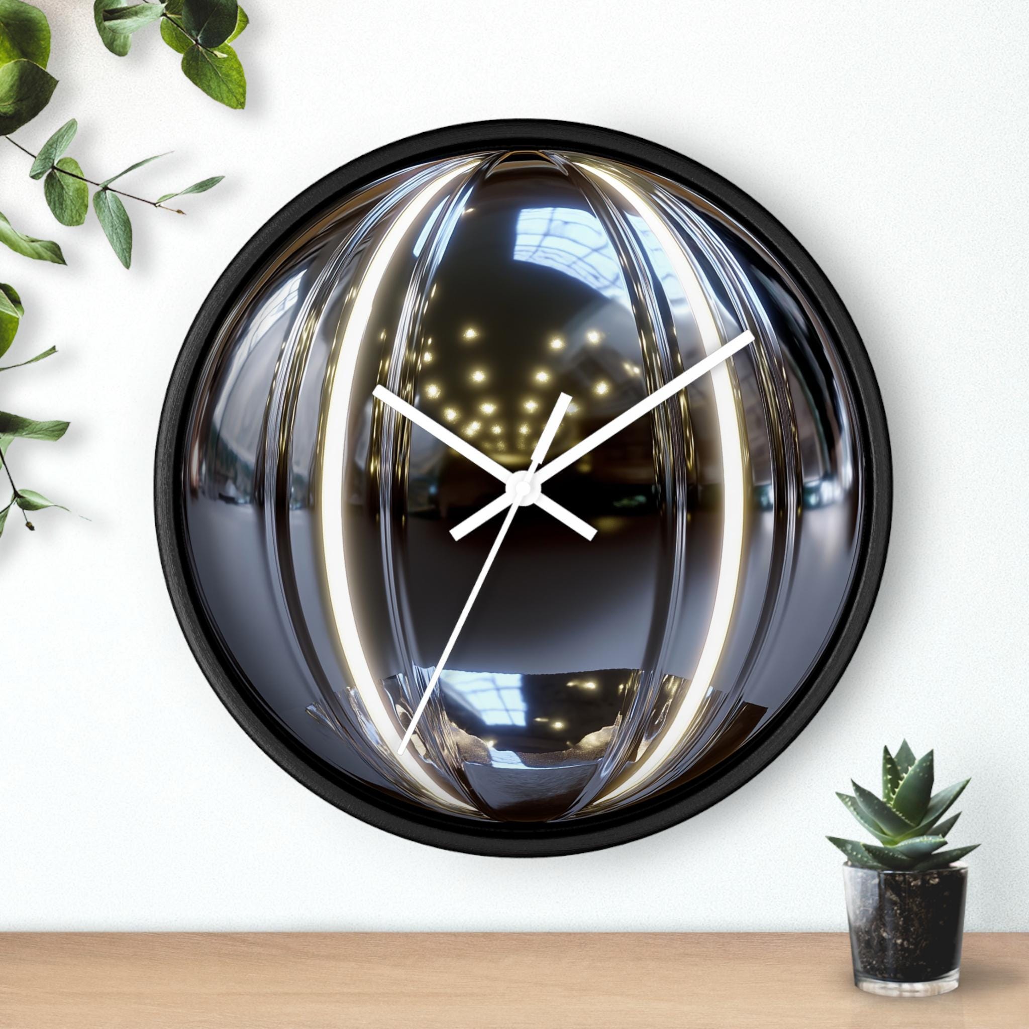 Metal Sphere Urban Wall Clock, Industrial Sci Fi Decor Home Office Gift ...