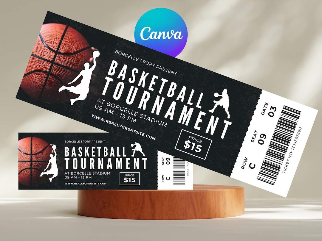 Editable Basketball Game Ticket Template, Custom Basketball Surprise ...