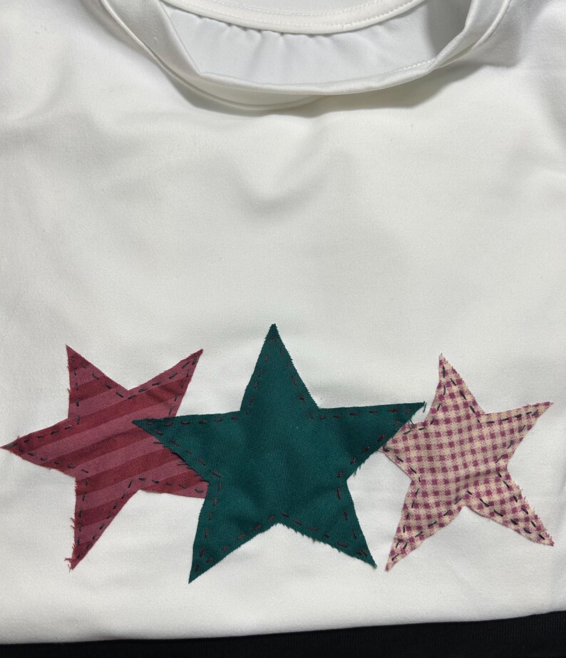 Patchwork 3 Star Tee Shirt - Etsy