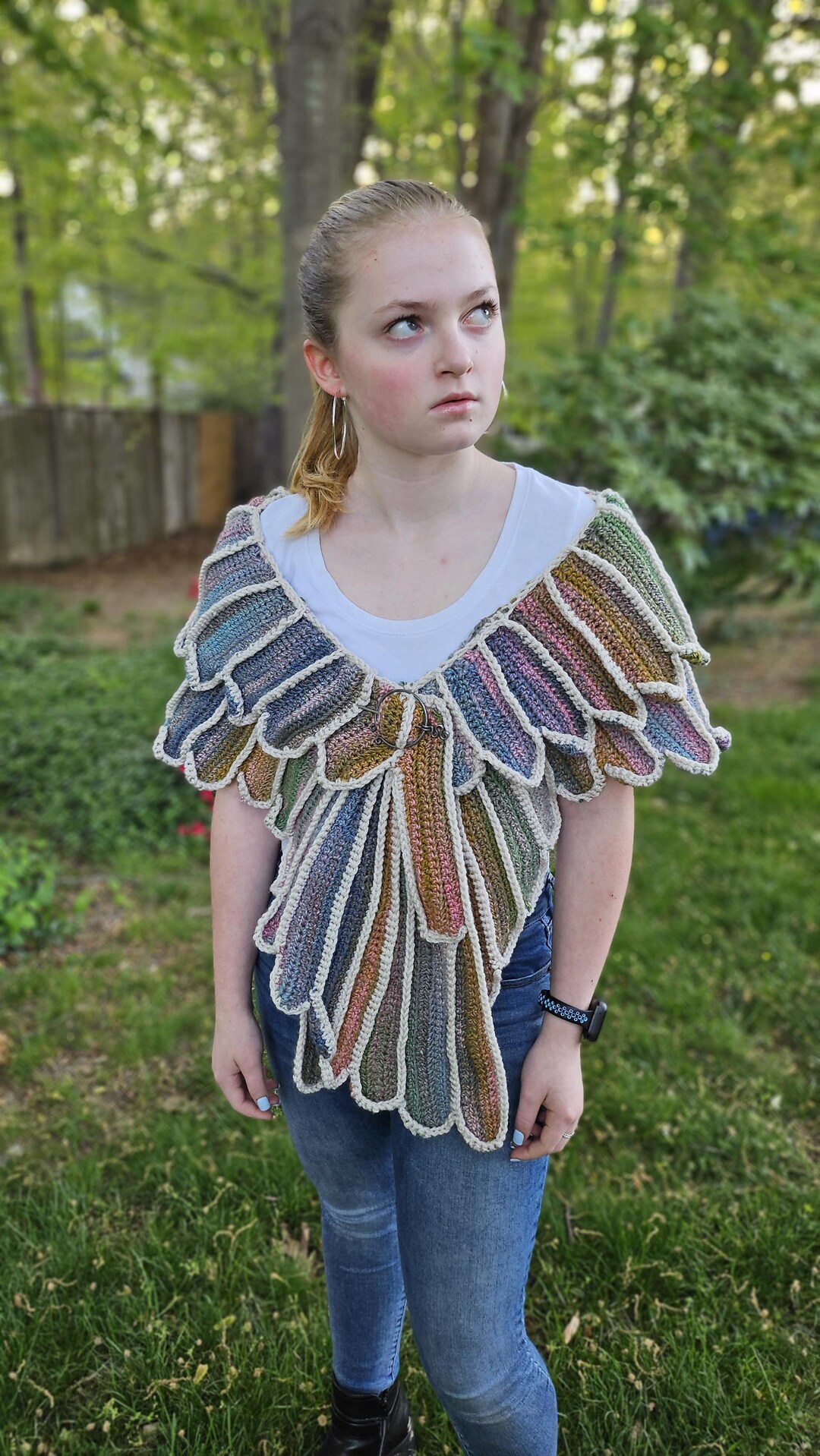 Rainbow Feather Wing Shawl, Angel Wings Oversized Wrap, Wingspan Wrap ...